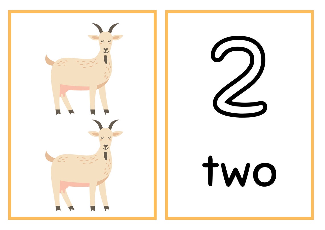 Farm Animal Number Flashcards - 1 to 10 - Etsy