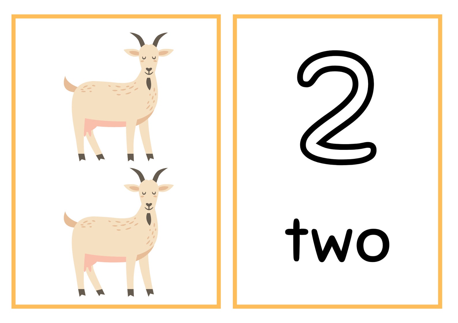 Farm Animal Number Flashcards - 1 to 10 - Etsy