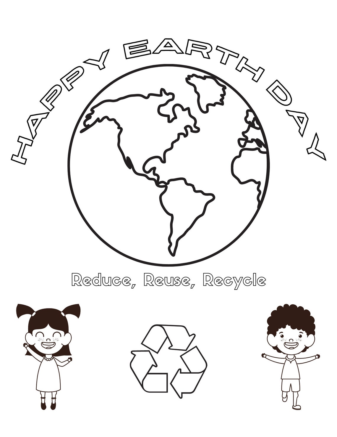 Earth Day Coloring Sheet and Worksheet Set - Etsy