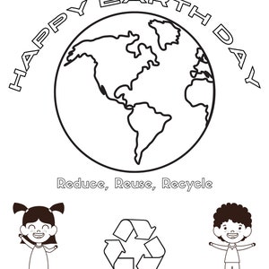 Earth Day Coloring Sheet and Worksheet Set - Etsy