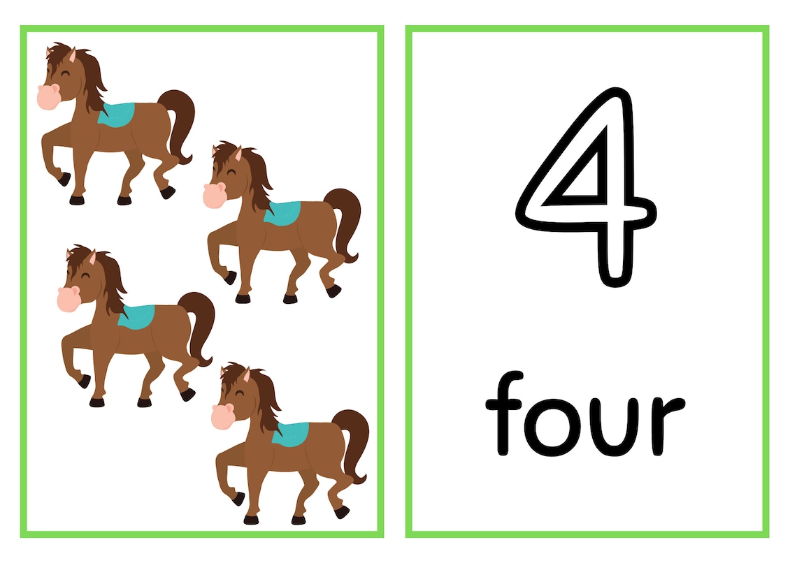 Farm Animal Number Flashcards - 1 to 10 - Etsy