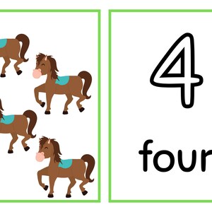 Farm Animal Number Flashcards - 1 to 10 - Etsy