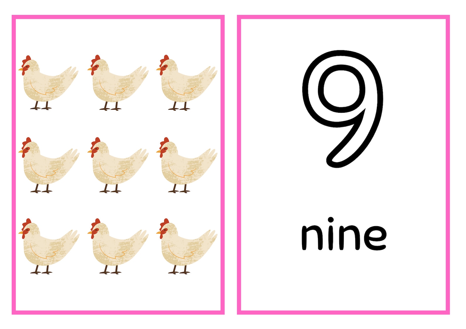 Farm Animal Number Flashcards - 1 to 10 - Etsy