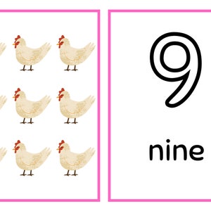 Farm Animal Number Flashcards - 1 to 10 - Etsy