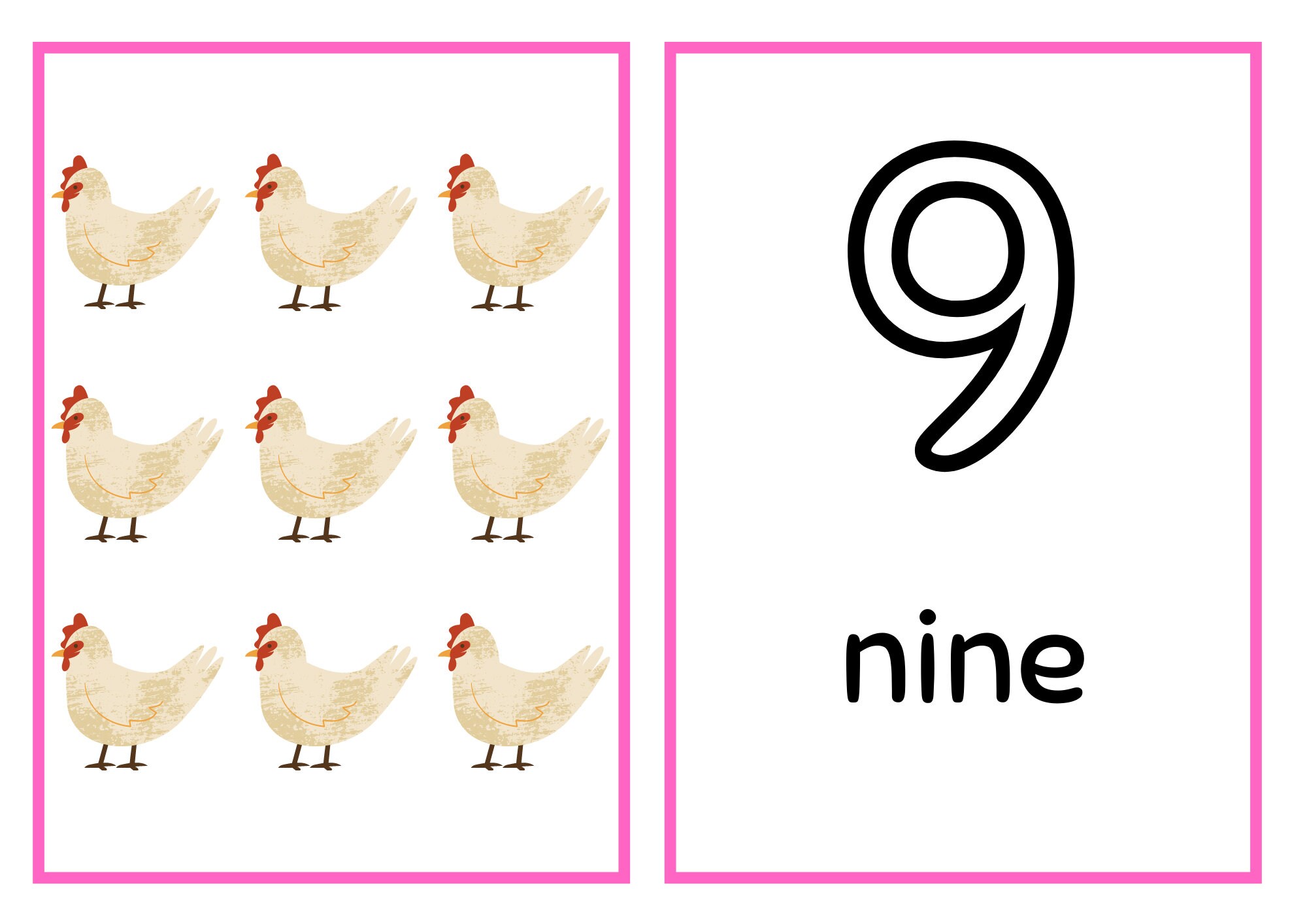 Farm Animal Number Flashcards - 1 to 10 - Etsy