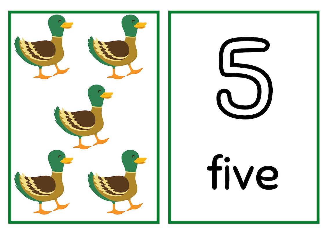 Farm Animal Number Flashcards - 1 to 10 - Etsy