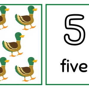 Farm Animal Number Flashcards - 1 to 10 - Etsy