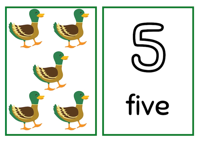 Farm Animal Number Flashcards - 1 to 10 - Etsy