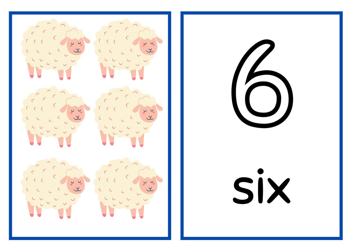 Farm Animal Number Flashcards - 1 to 10 - Etsy