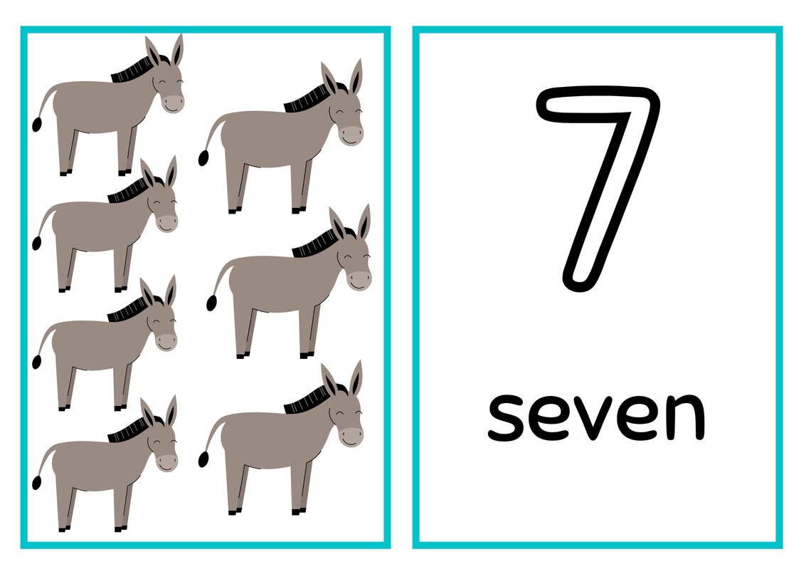 Farm Animal Number Flashcards - 1 to 10 - Etsy