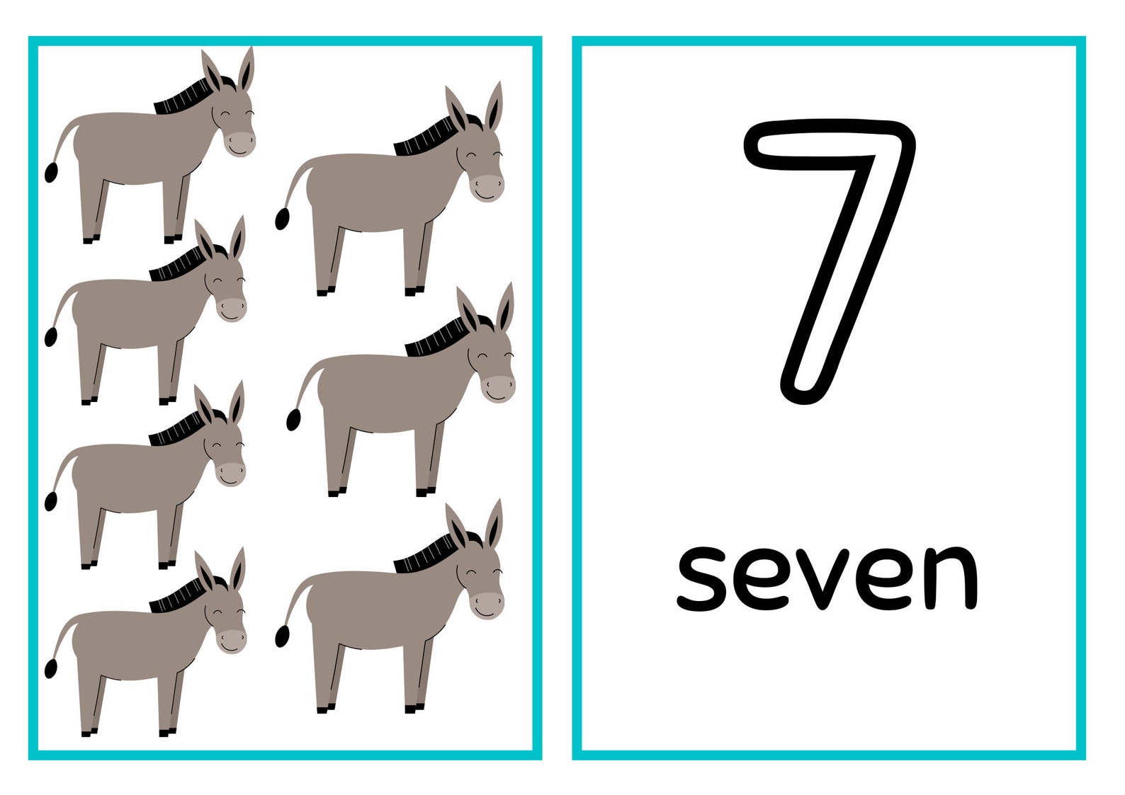 Farm Animal Number Flashcards - 1 to 10 - Etsy