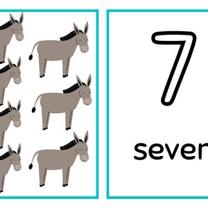 Farm Animal Number Flashcards - 1 to 10 - Etsy