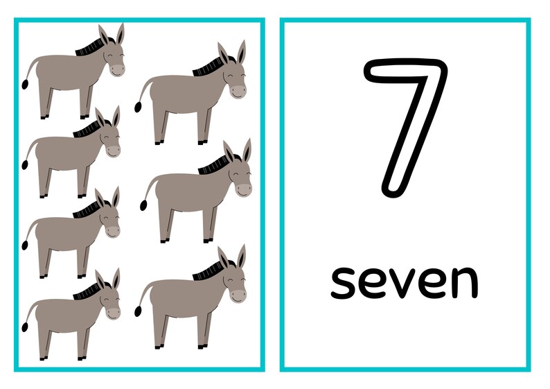 Farm Animal Number Flashcards - 1 to 10 - Etsy