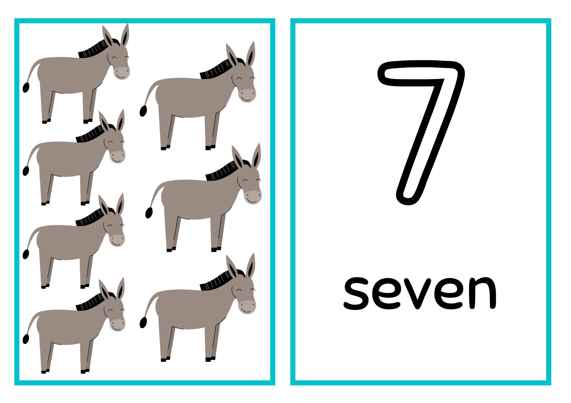 Farm Animal Number Flashcards - 1 to 10 - Etsy