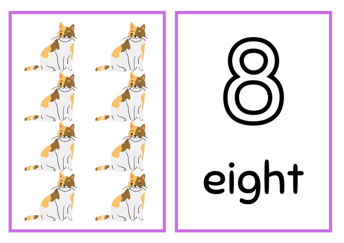 Farm Animal Number Flashcards - 1 to 10 - Etsy