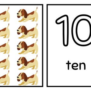 Farm Animal Number Flashcards - 1 to 10 - Etsy