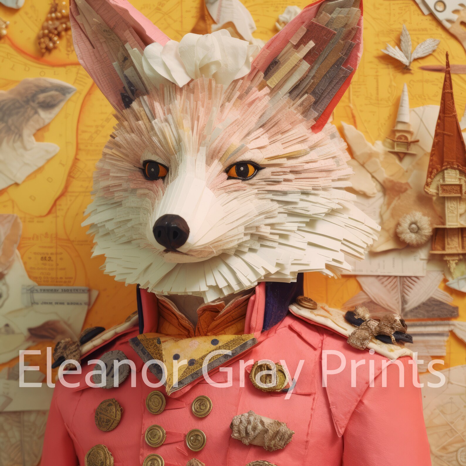 General Fox Portrait, Printable Wall Art, Woodland Animal, Digital ...