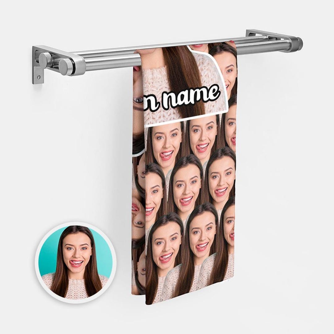 Personalized Face Towel, Custom Photo Name Towel, Funny Gym Gift - Etsy