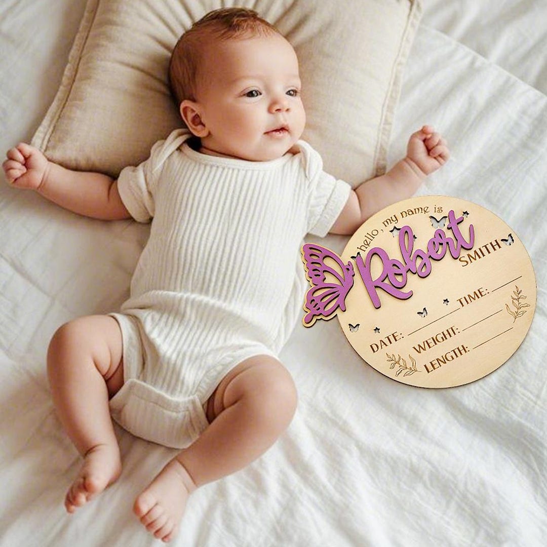 Personalized Baby Announcement Sign With Birth Stats, Birth Stat Sign ...