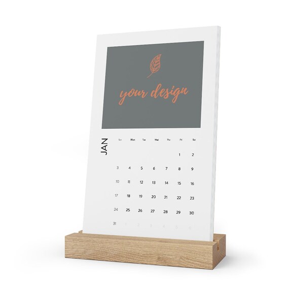 Vertical Desk Calendar Personalized Desk Calendar With Stand | Etsy