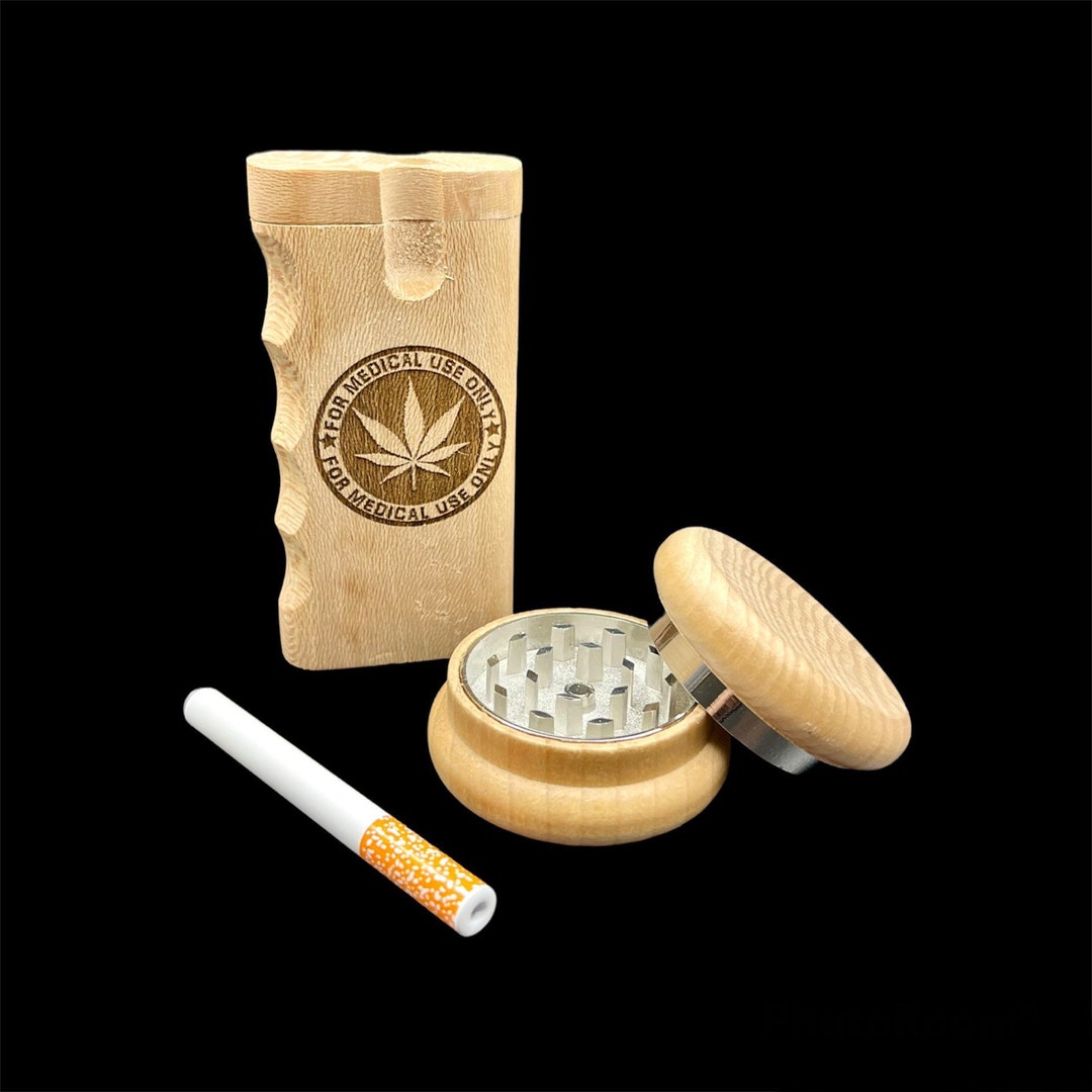 Dugout One Hitter Box With Novelty Wooden Grinder Combo Set - Etsy
