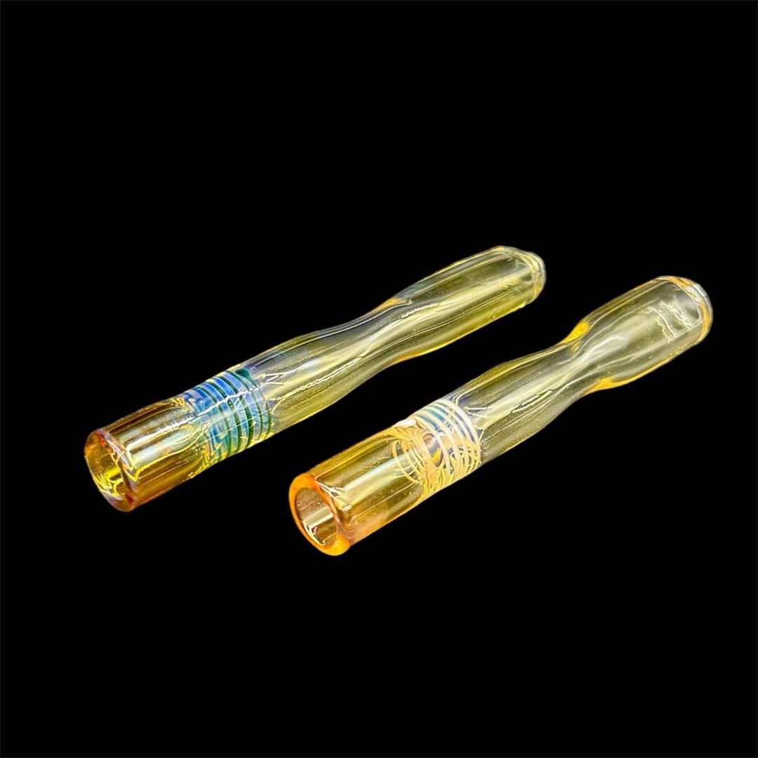 2 Pieces Pack , Glass One Hitter Pipes, Cute Golden Pipe - Etsy