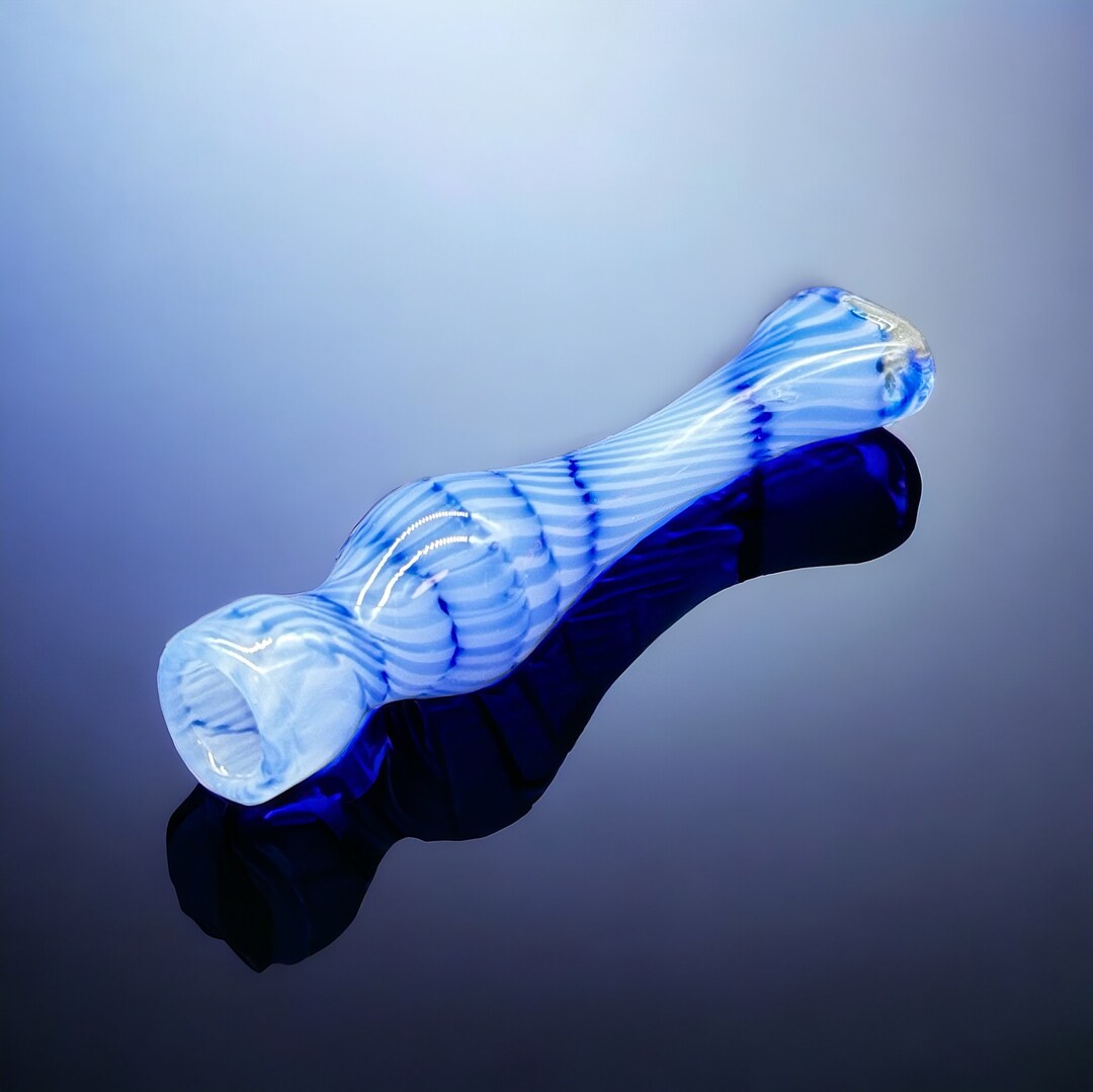 Unique Blue Chillum Glass Pipes, Blue Chillums - Etsy