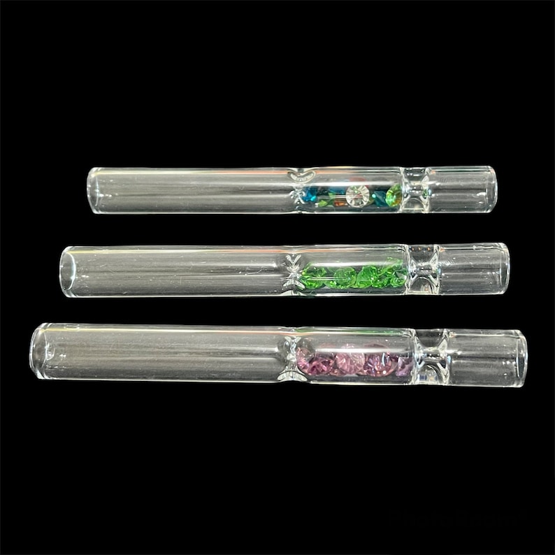 One Hitter Glass Pipe Unique With Diamond One Hitter Pipes - Etsy