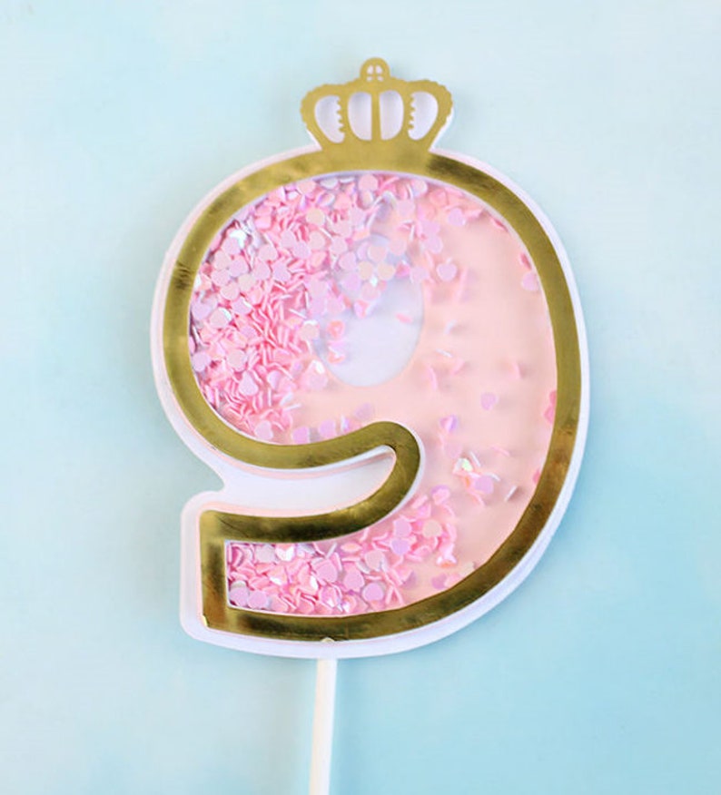 Ultra-shiny Sequin Numbered (0-9) Cake Topper Crown and Gold Edges - Etsy