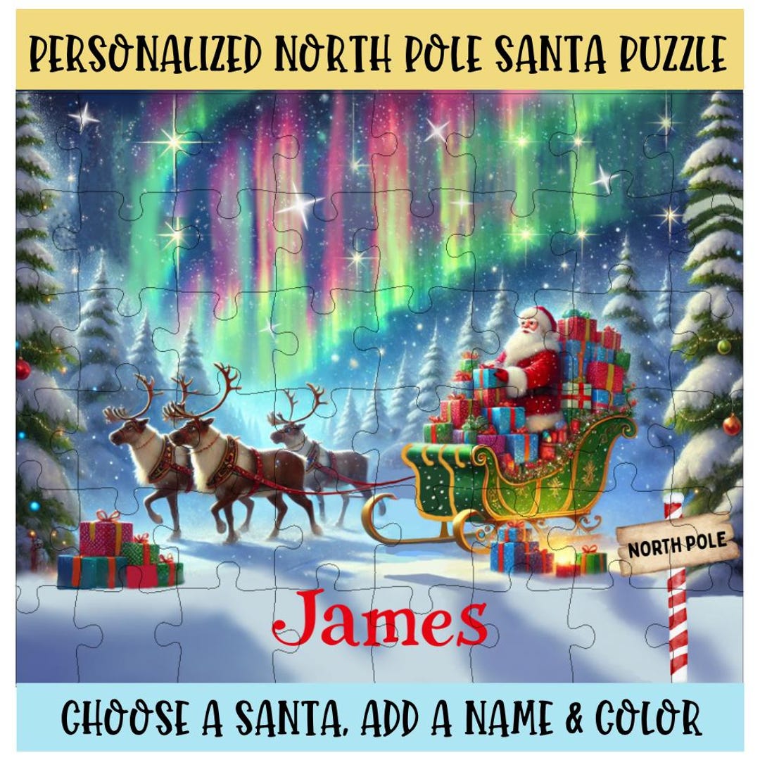 Personalized North Pole Santa Puzzle for Kids: Choose Your Santa ...