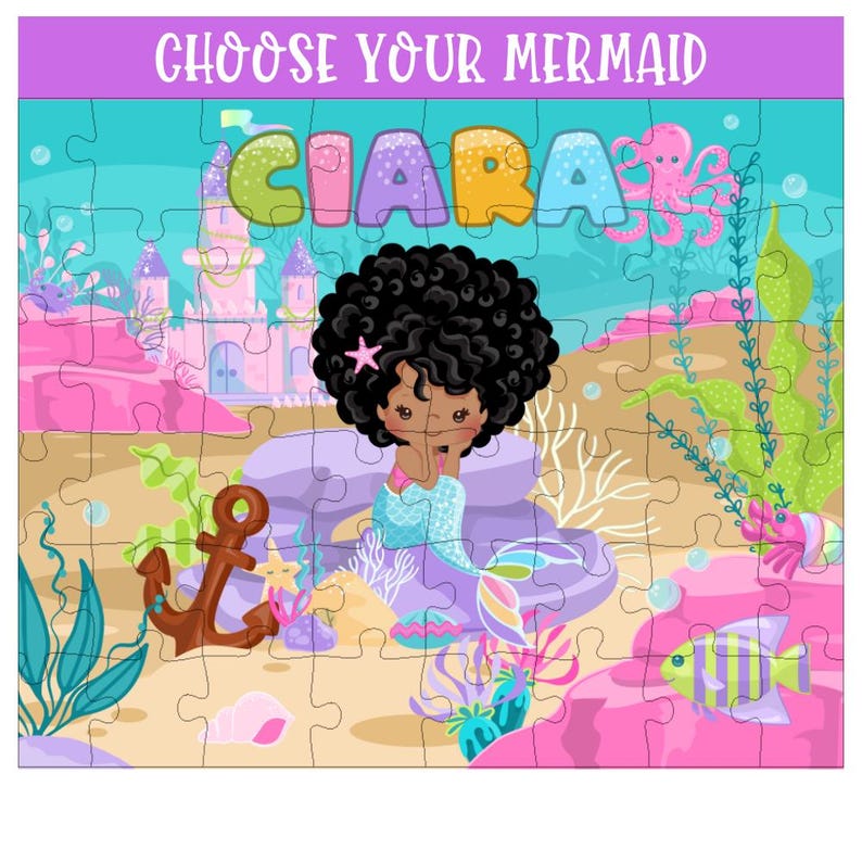 Personalized Mermaid Puzzle: Choose Your Mermaid, Mermaid Lovers Gift ...