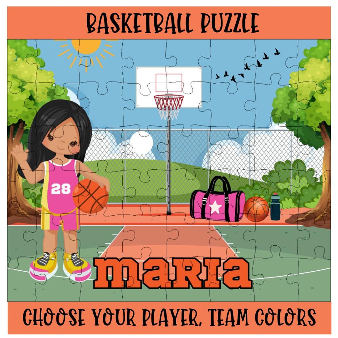 Personalized Basketball Puzzle for Girls, Custom Name/team Colors ...