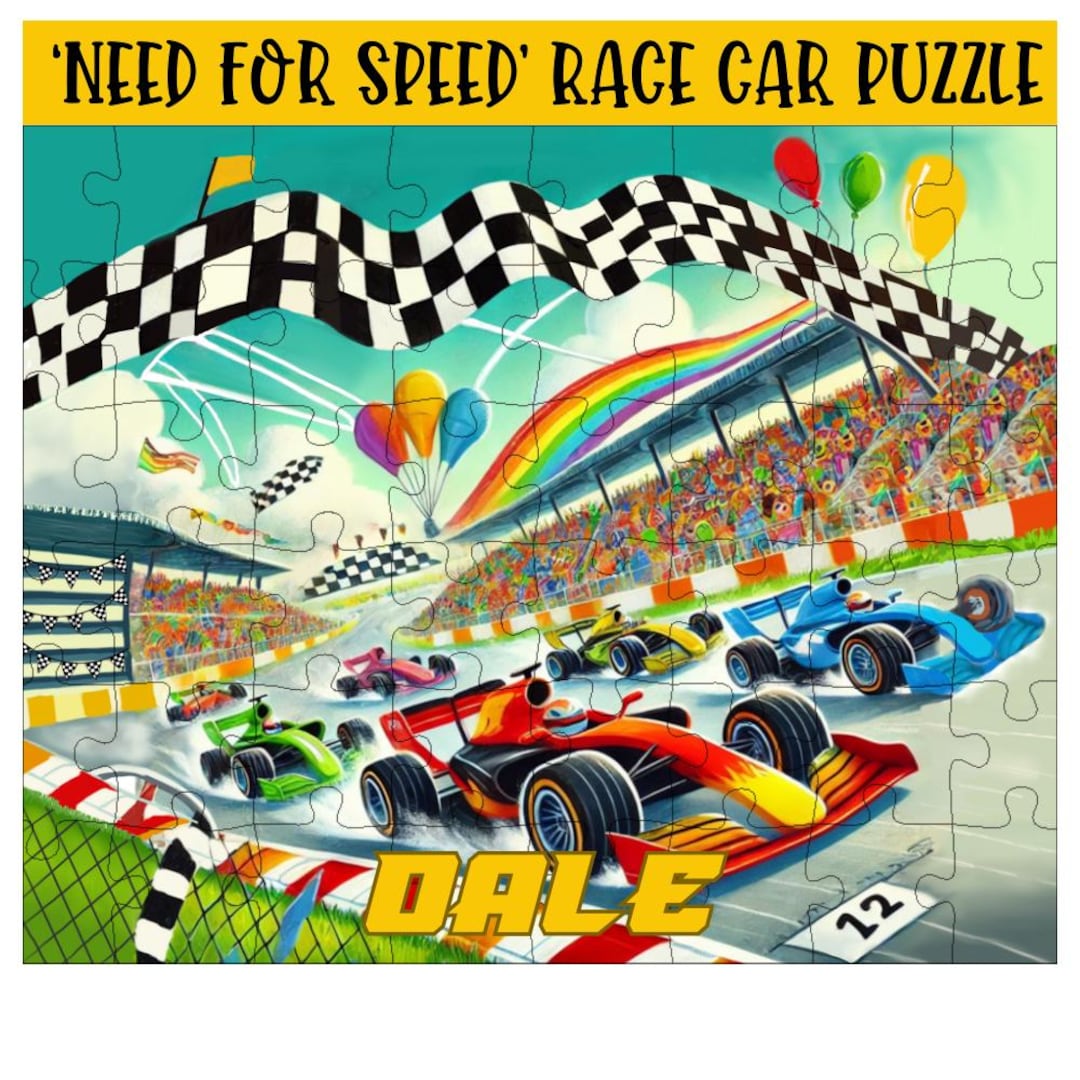 Personalized Race Car Puzzle for Boys, Custom Name Puzzle, Car Puzzles ...