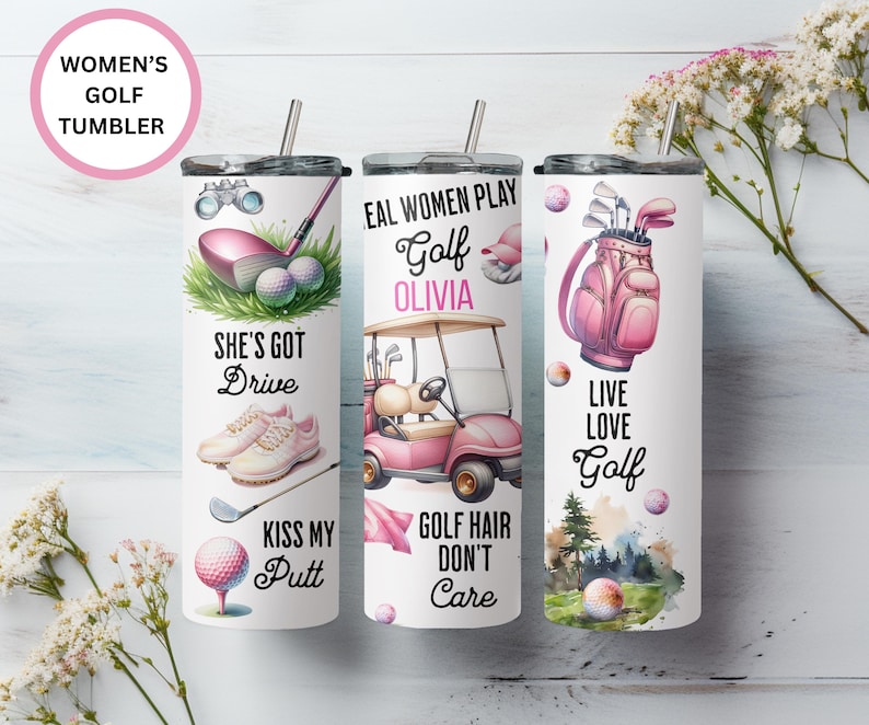 Personalized Funny Women's Golf Tumbler, Gift for Golf Lovers, Ladies ...