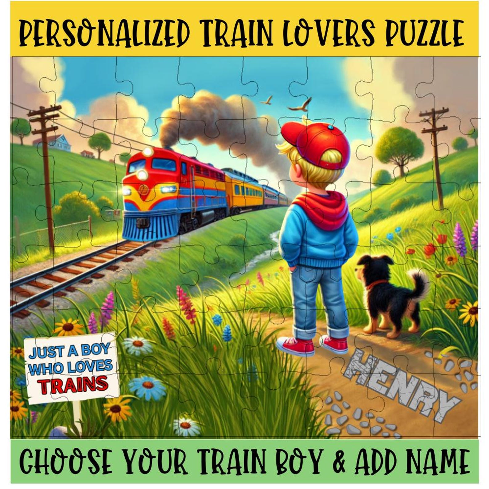 Personalized Train Lovers Puzzle: Choose Your Train Boy, Just a Boy Who ...