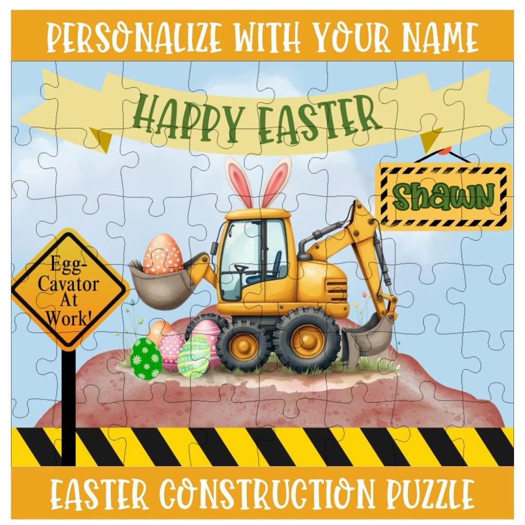 Personalized Easter Excavator Puzzle: Choose Your Excavator ...