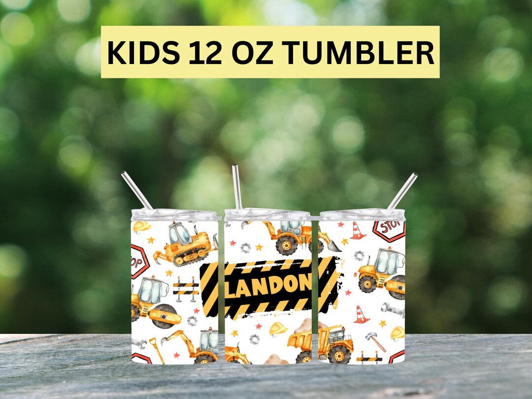 Personalized Kids Cup, Kids Cup With Lid and Straw, Construction ...