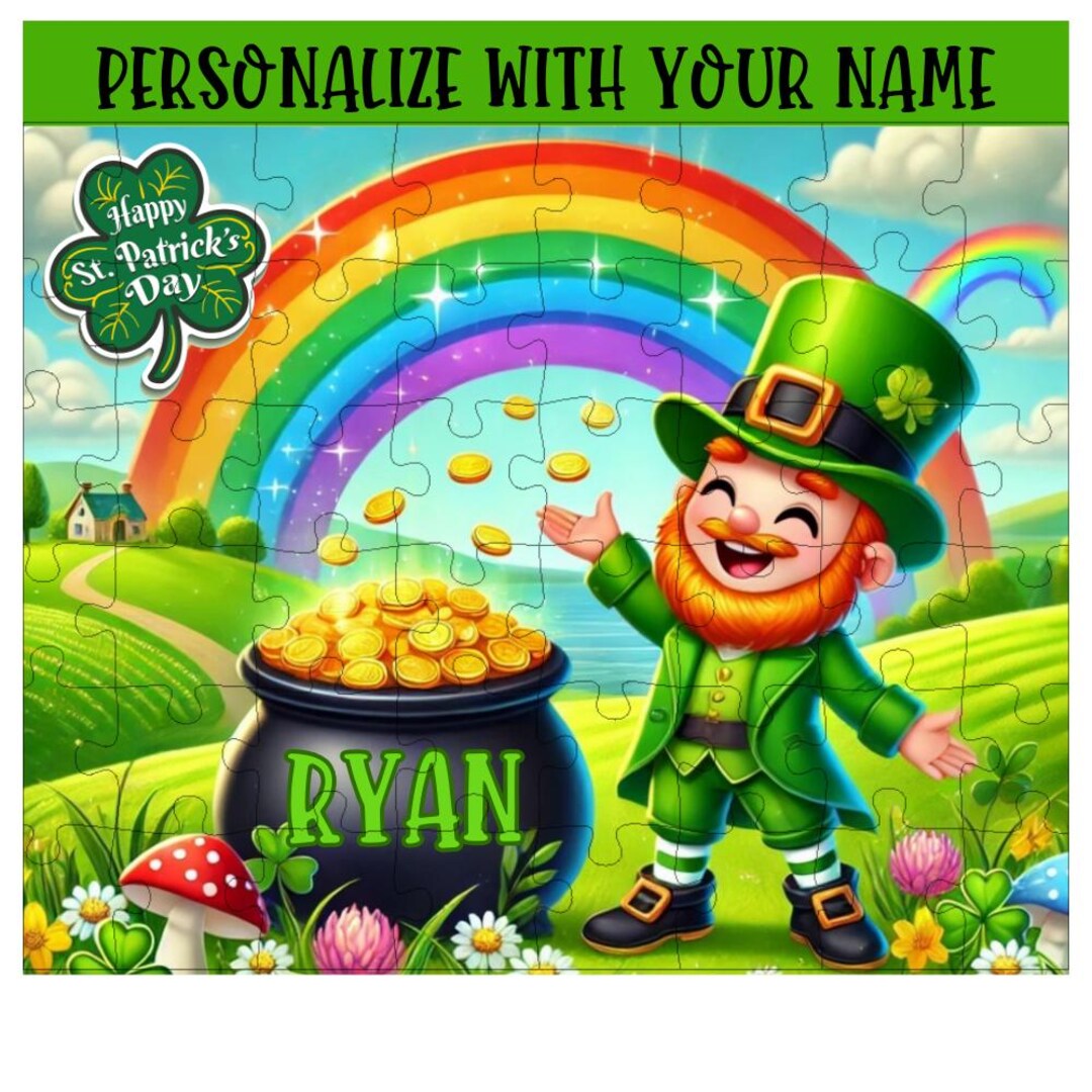 Personalized St. Patrick's Day Puzzle, Leprechaun Puzzle, Learning Toys ...