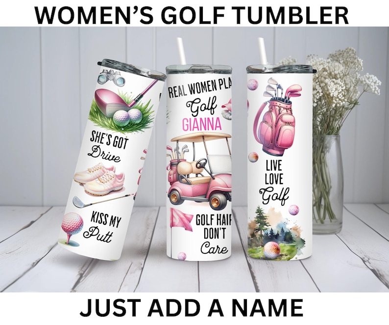 Personalized Funny Women's Golf Tumbler, Gift for Golf Lovers, Ladies ...