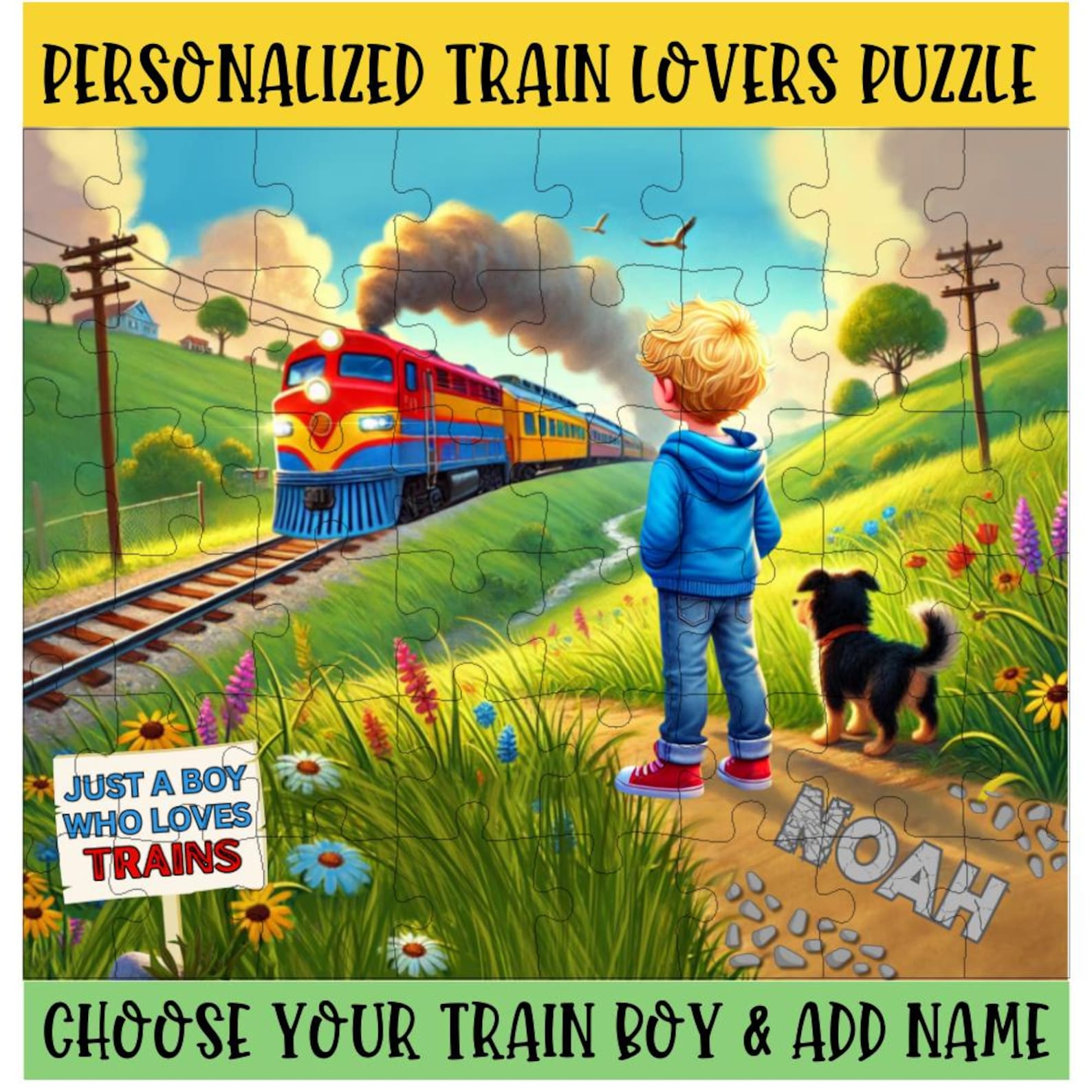 Personalized Train Lovers Puzzle: Choose Your Train Boy, Just a Boy Who ...