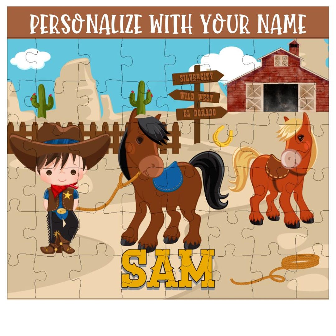 Western Puzzle for Boys, Custom Puzzle, Choose Your Cowboy ...