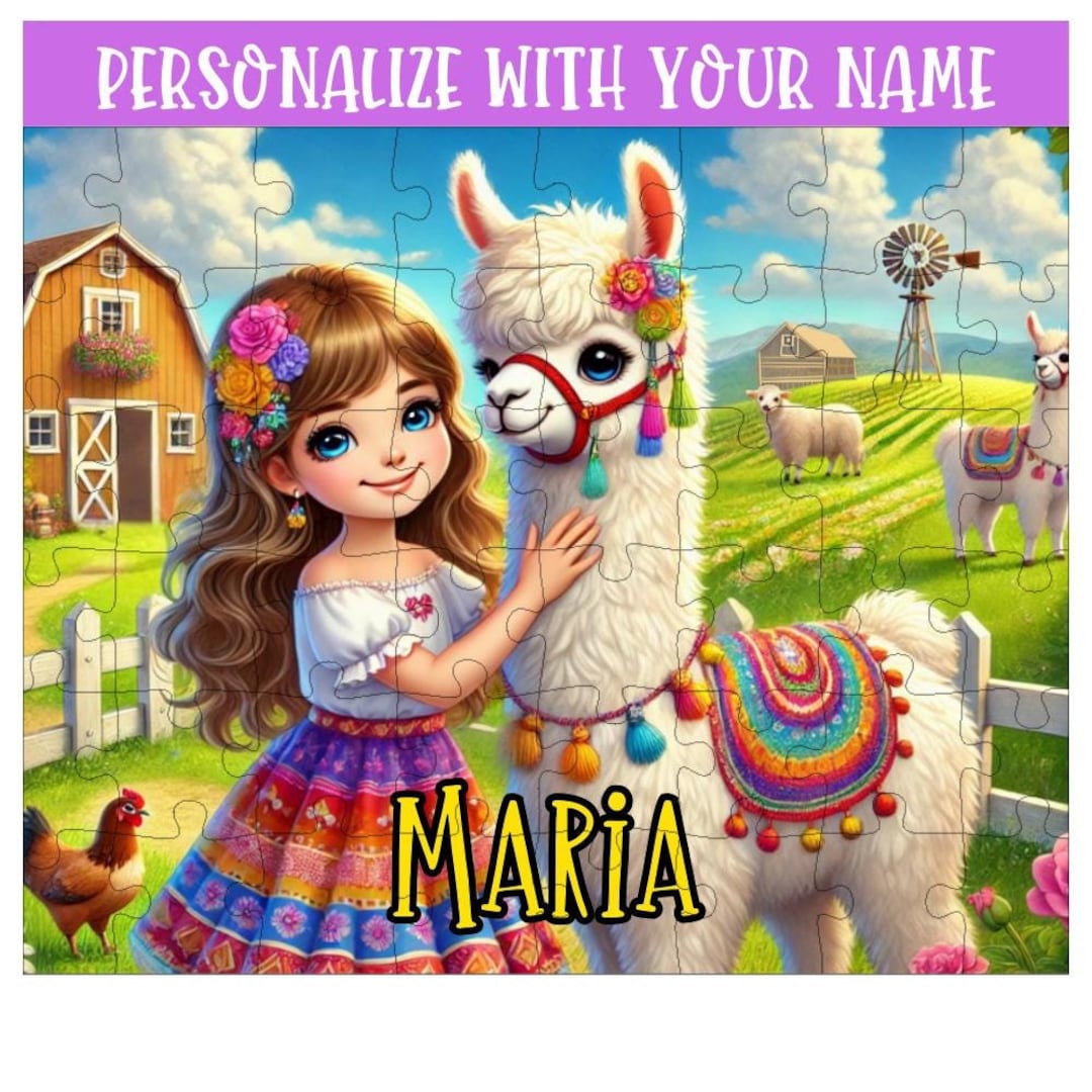 Personalized Kid Puzzle With Llama, Puzzle for Kids, Llama Birthday ...