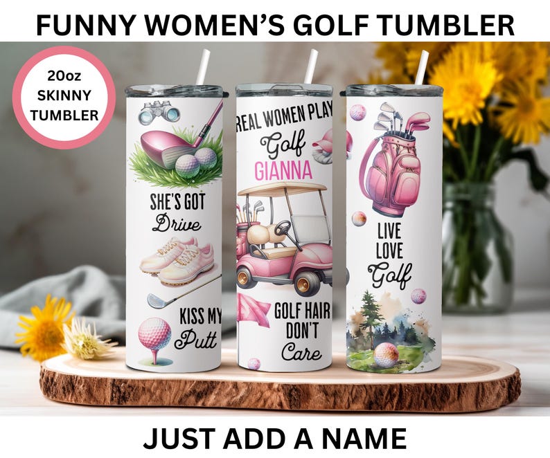 Personalized Funny Women's Golf Tumbler, Gift for Golf Lovers, Ladies ...