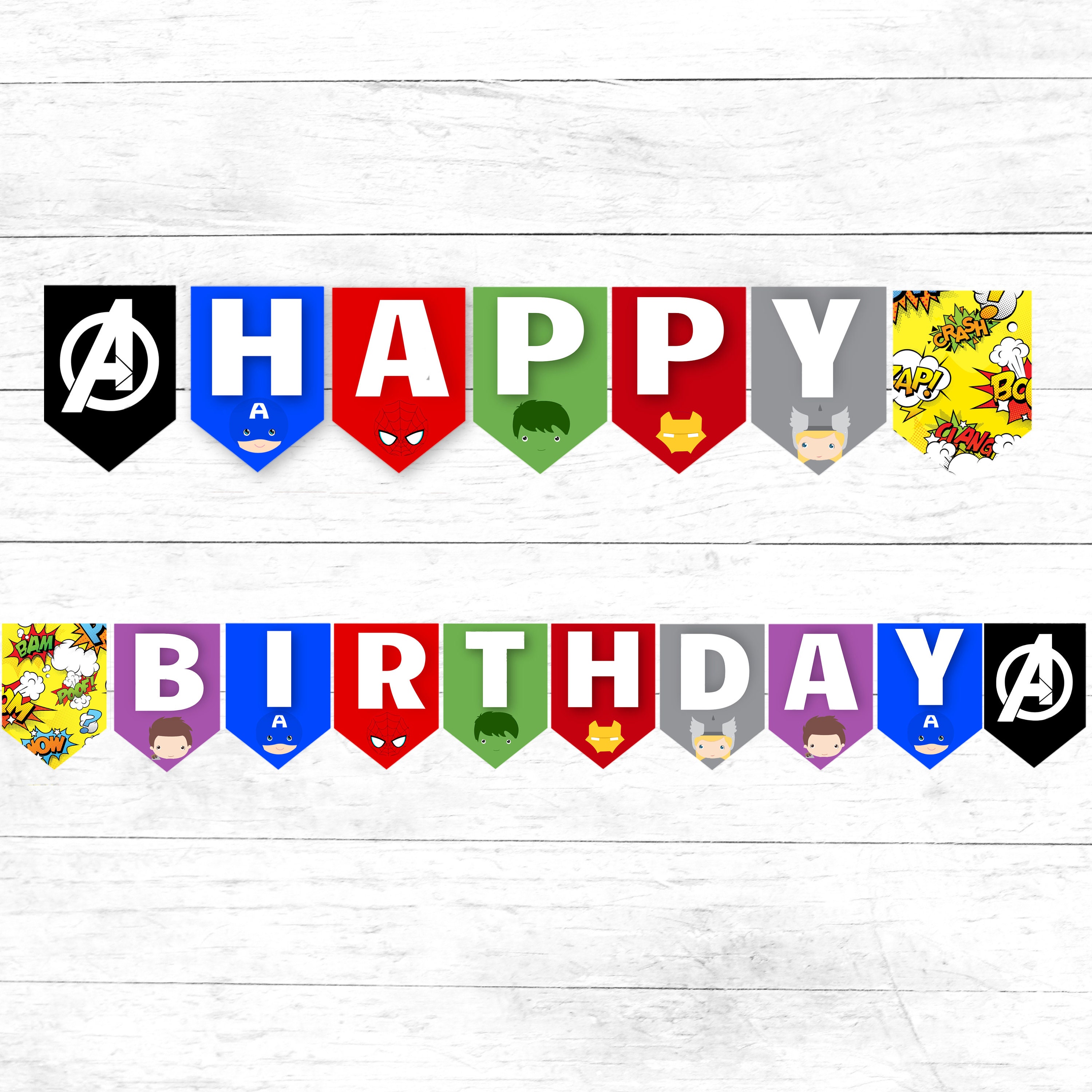 Marvel Birthday Banner Avengers Birthday Banner Birthday | Etsy