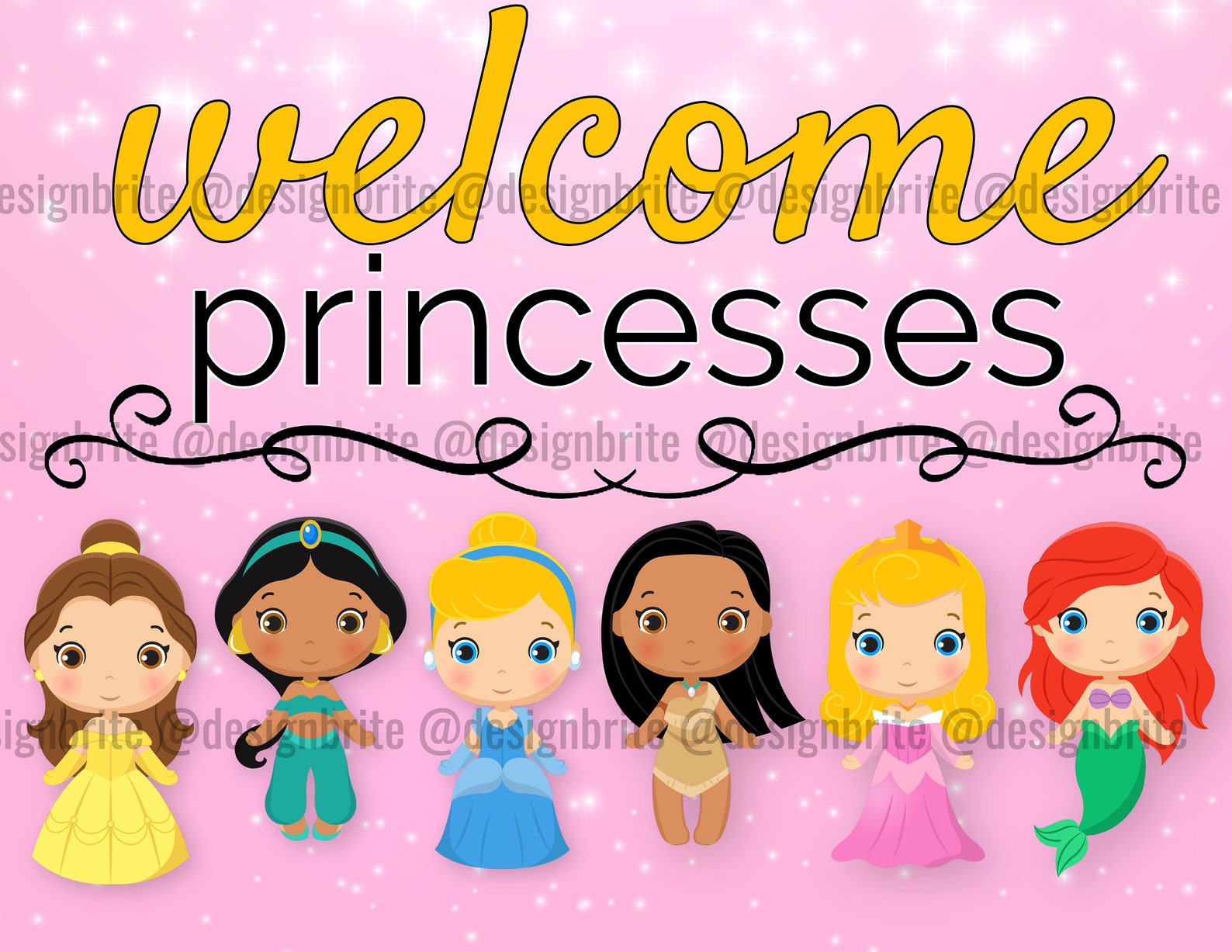 Princess Party Welcome Sign Welcome Sign Disney Princess | Etsy