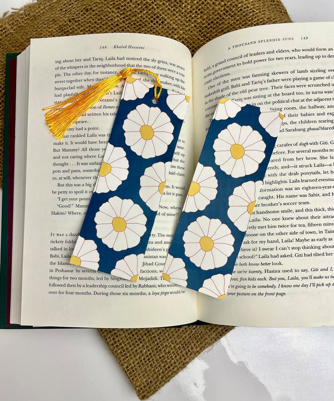 Navy Blue Daisy Bookmark, Flower Bookmark, Floral Bookmark, Book Lover ...