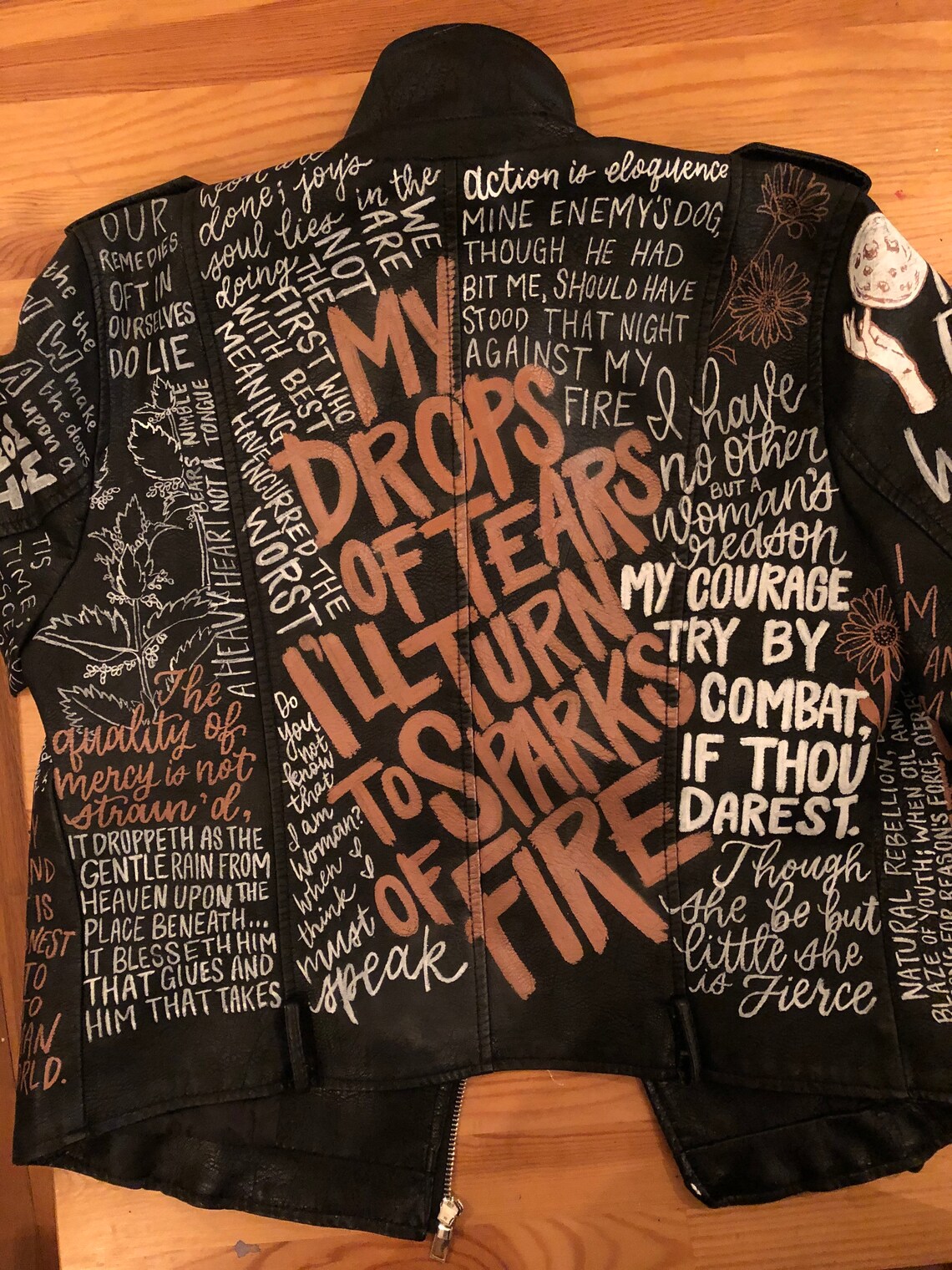 Custom Hand Painted Leather Jacket - Etsy