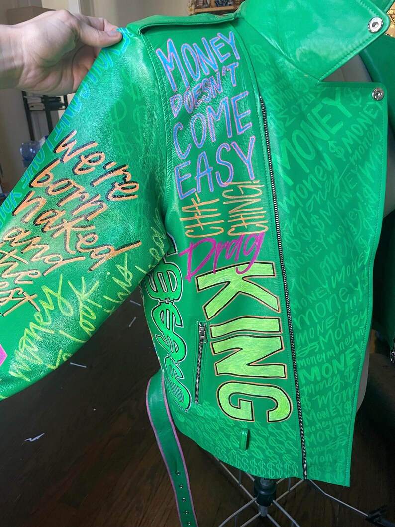 Custom Hand Painted Leather Jacket - Etsy