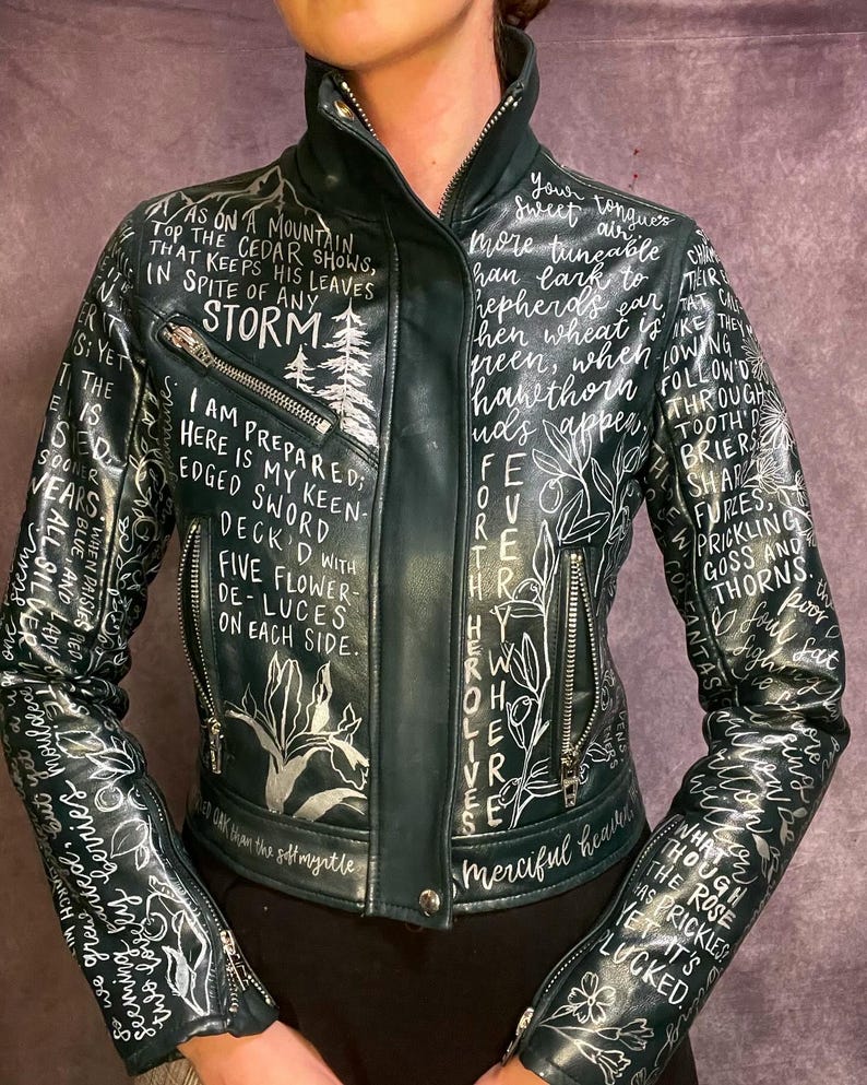 Custom Hand Painted Leather Jacket - Etsy