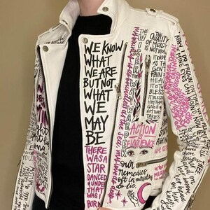 Custom Hand Painted Leather Jacket - Etsy
